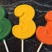 Number 3 Three Third Chocolate Birthday Favor Lollipops Sweets Table ...