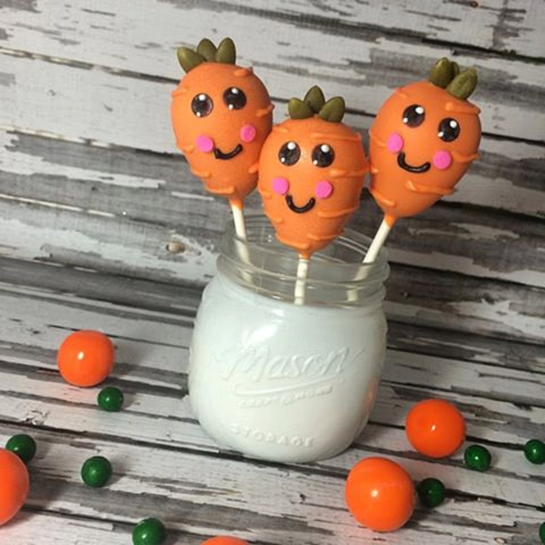 12 Carrot Cake Pops Easter Peter Rabbit Theme Garden Party Sweets Table ...