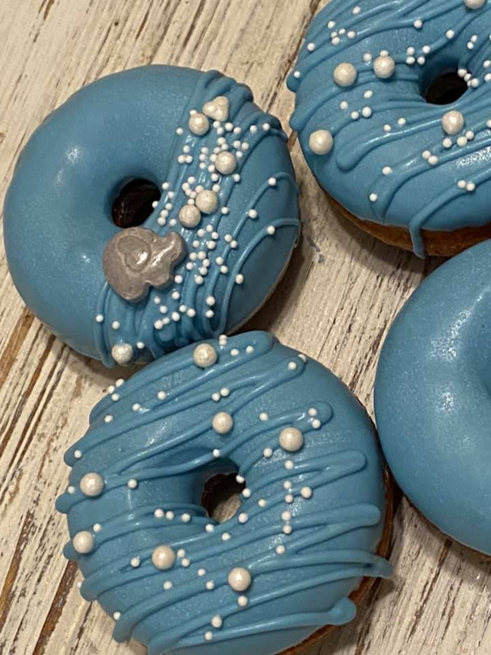12 Baby Elephant Blue Mini Donuts Doughnuts Gender Reveal Baby | Etsy