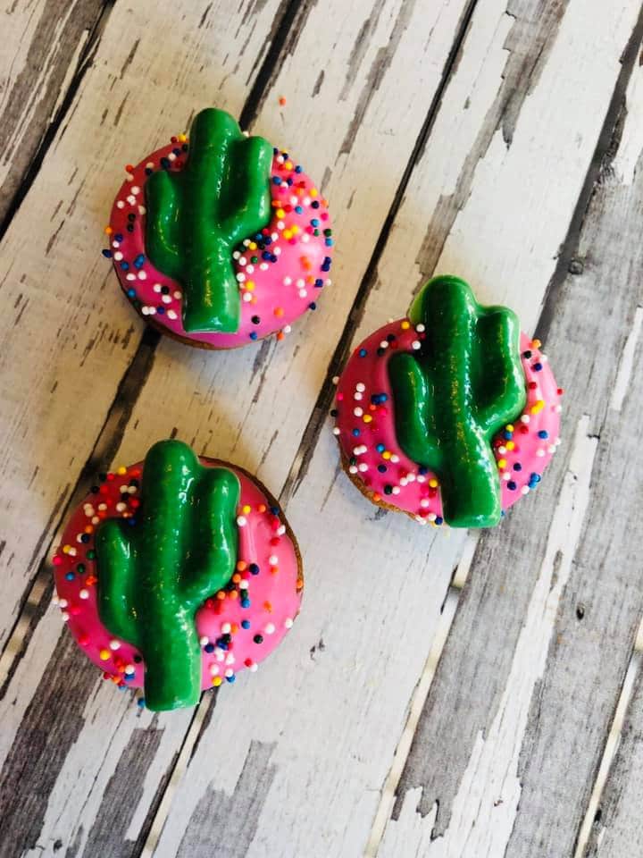 1 Dozen Pink Cactus Mini Donuts Birthday Favors Wedding Sweets | Etsy