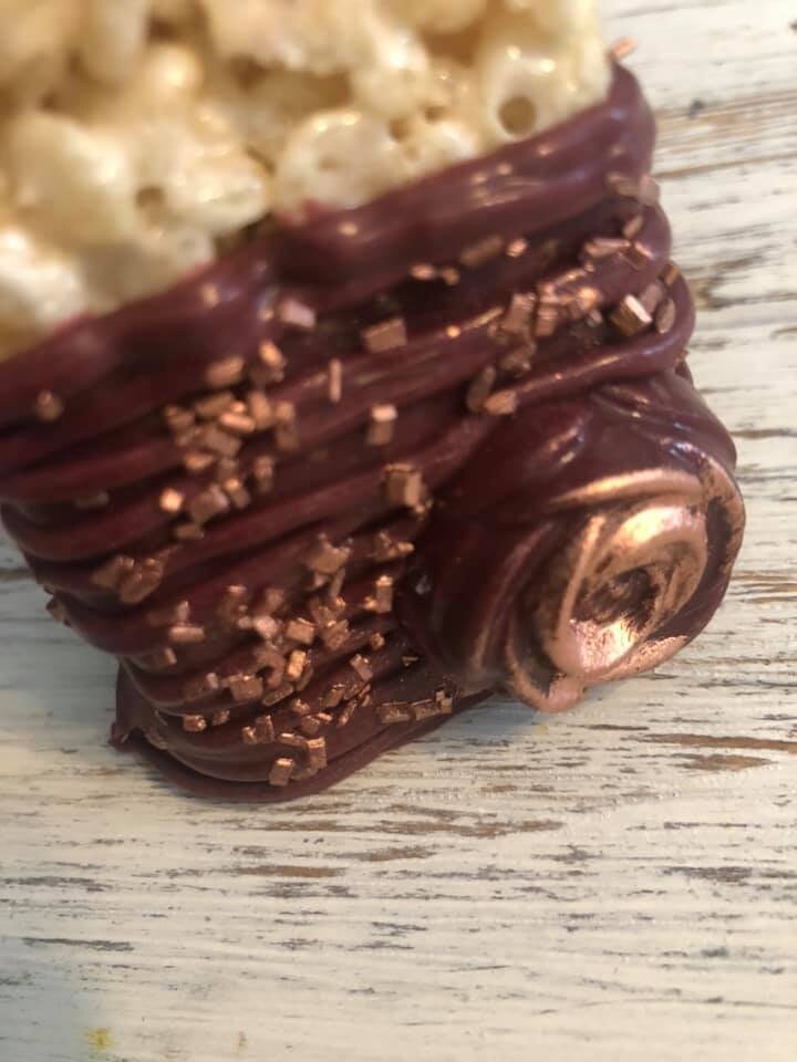 12 Burgundy Rose Gold Birthday Party Rice Crispy Krispie - Etsy