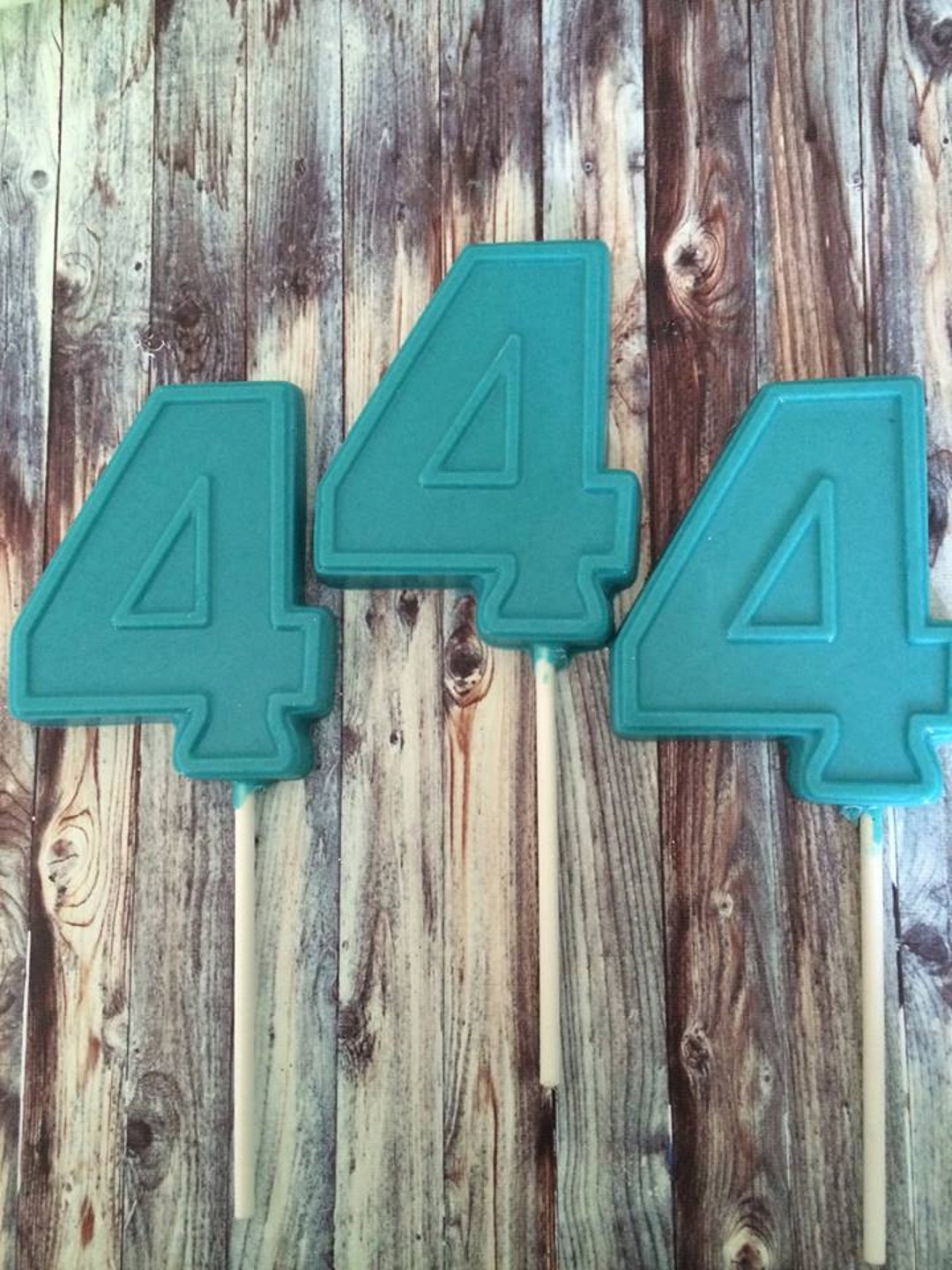 12 Number 4 #4 Four Chocolate Lollipops Birthday Party Favors Sweets ...