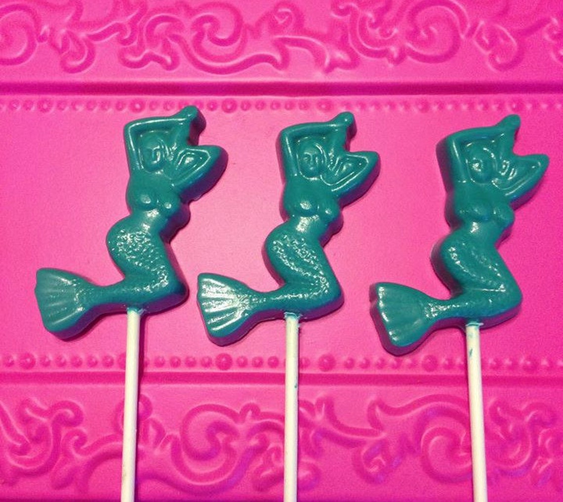 12 Mermaid Chocolate Lollipops Birthday Party Favor Sweets - Etsy