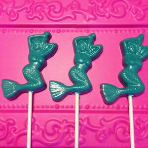 12 Mermaid Chocolate Lollipops Birthday Party Favor Sweets Table Candy ...