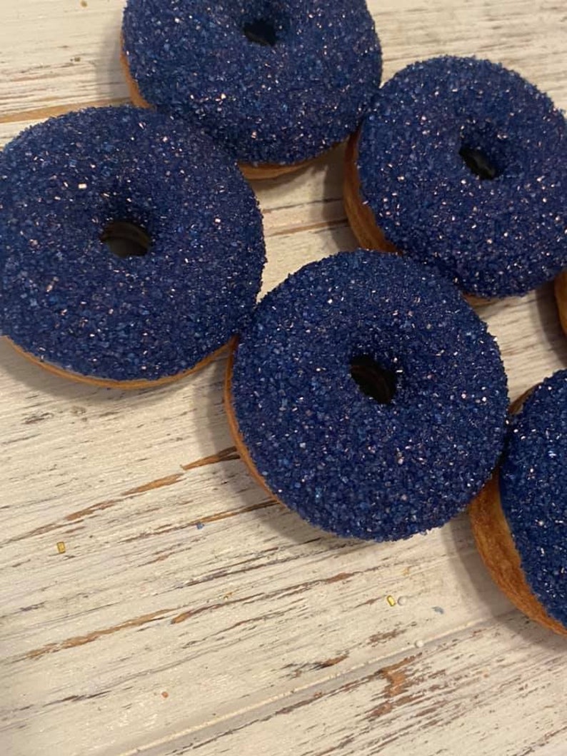 12 Navy Blue Suger Mini Donuts Doughnuts Wedding Baby Bridal Christmas ...