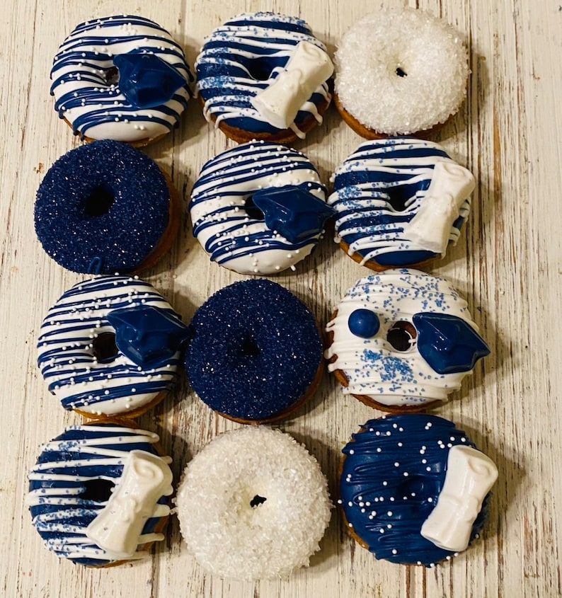 12 Graduation Mini Donuts Doughnuts Sweets Table Candy Buffet - Etsy