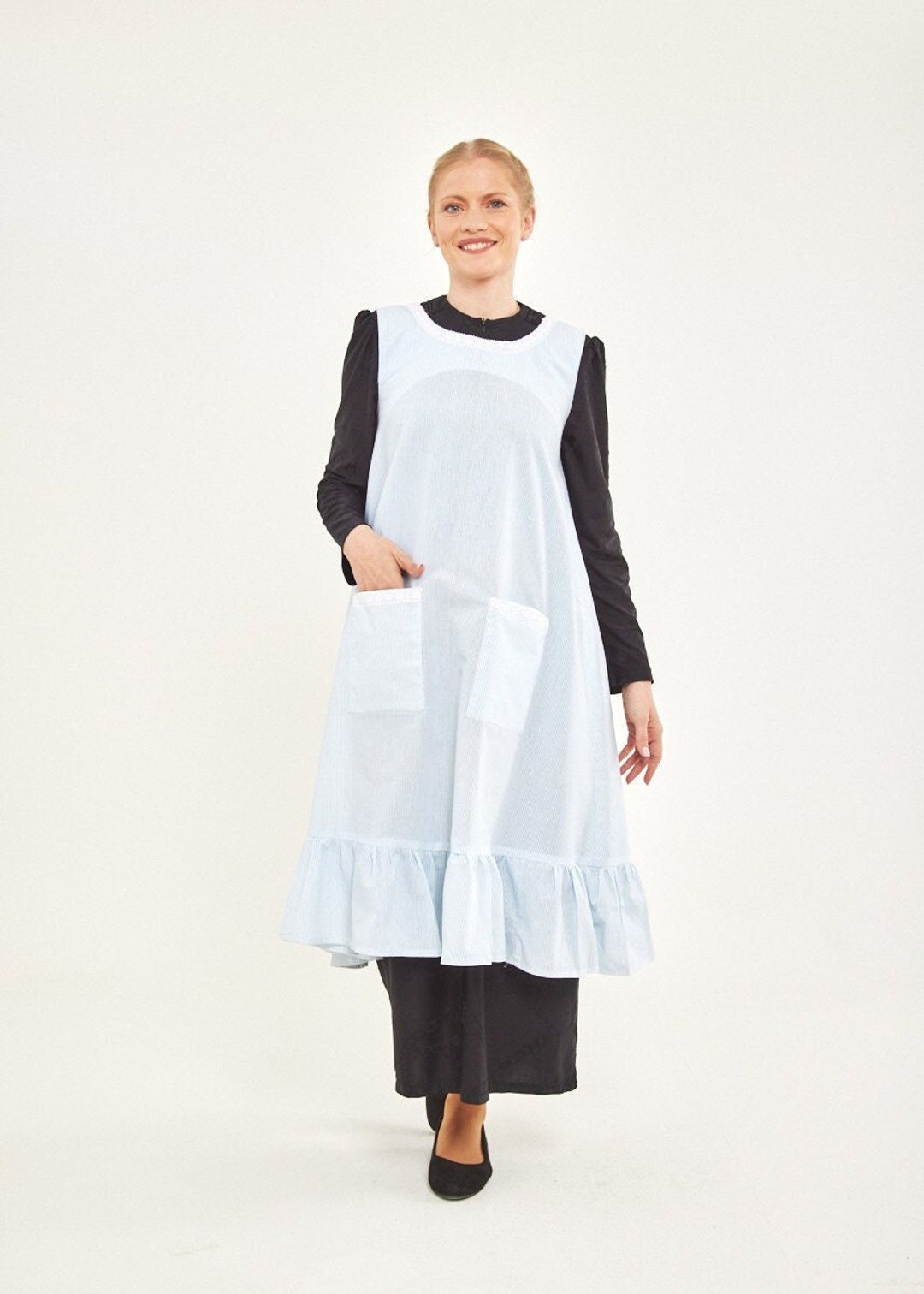 Cotton Pinafore Apron Dress, Summer Womens Cotton Apron, Wrap Cotton ...