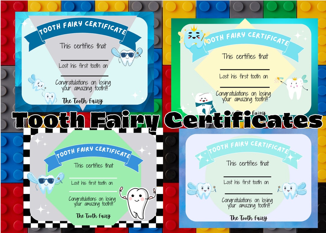 Boy Tooth Fairy Certificate Instant Download - Etsy