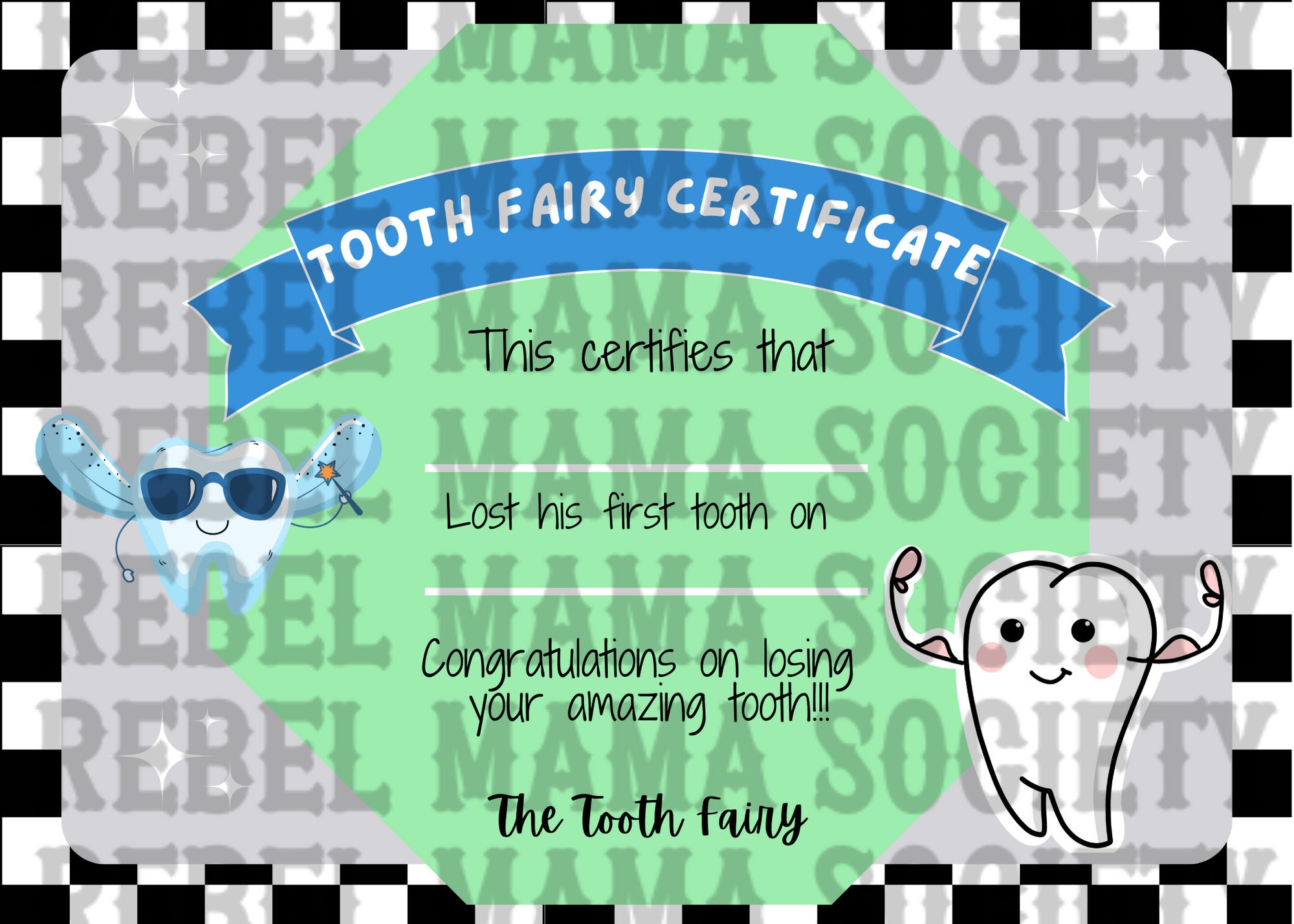 Boy Tooth Fairy Certificate Instant Download - Etsy