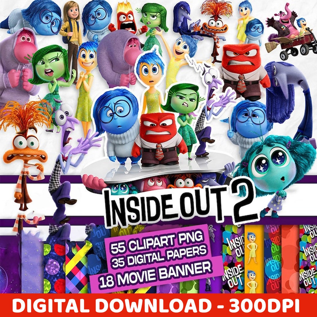 Inside Out 2 PNG, Inside Out 2 Clipart Bundle, Inside Out 2 Download ...