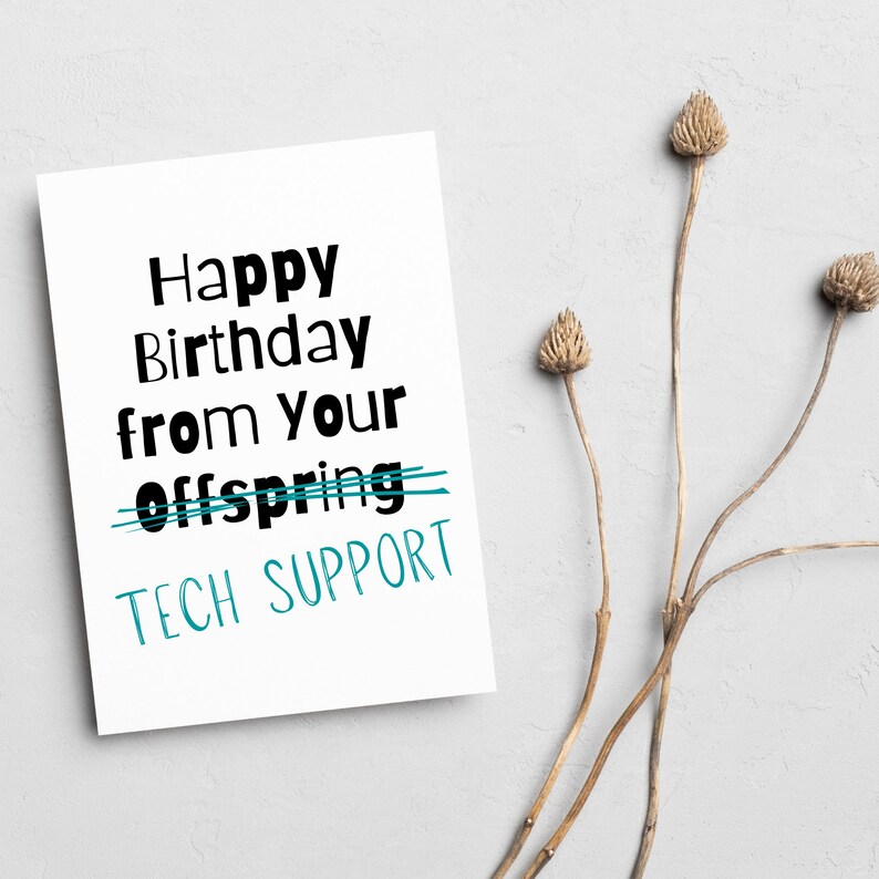 The 'tech Support' Happy Birthday Card - Etsy