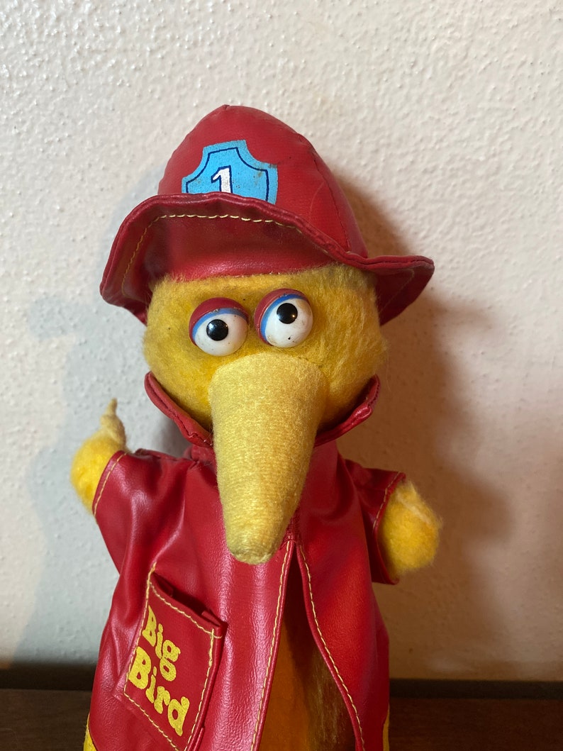 Vintage 70’s Sesame Street Big Bird Plush Firefighter - Etsy