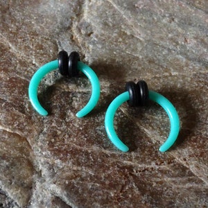 Pair 14g 9mm Crescent Septum Ring, Buffalo Horn Ring, Septum Taper ...