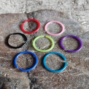 18g 9mm Pretty Acrylic Coloured Nose Rings Hoops Earring, Endless Nose ...