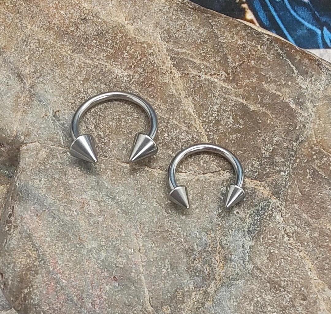16g Horse Shoe Septum, Spike Septum, Spiked Septum, Septum Ring, Cone ...