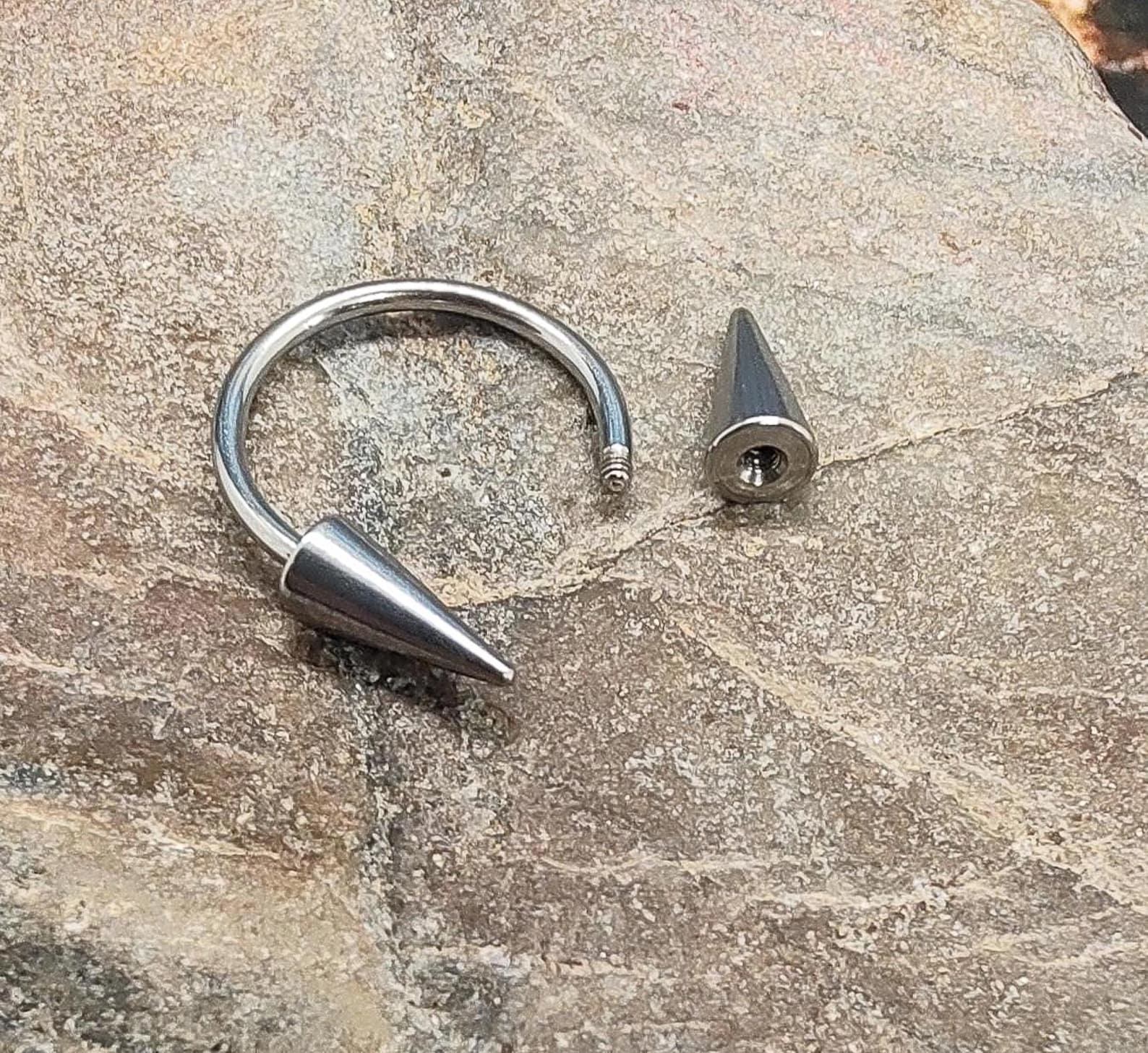 16g 8mm Long Spikes Horseshoe Septum, Wide Septum, Long Spiked Septum ...