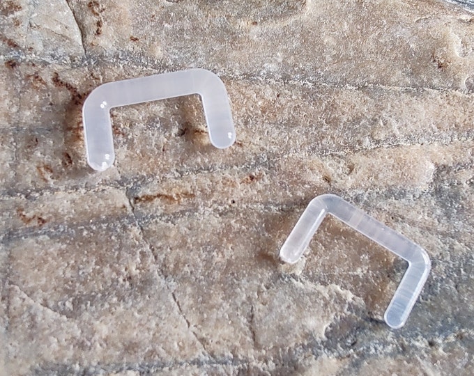 Invisible Clear Plastic Half Hoop Piercing. Transparent in Colour Nose ...