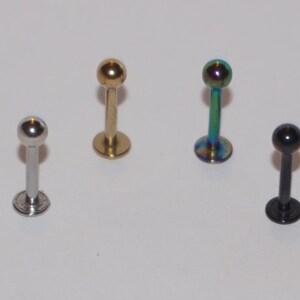 Labret Stud Choice of Four Colours Labret Labret Stud Black - Etsy