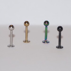 Labret Stud Choice of Four Colours Labret Labret Stud Black - Etsy
