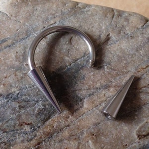 14g Very Long Spiked Septum, 14mm Septum Ring, Long Spiked Septum ...