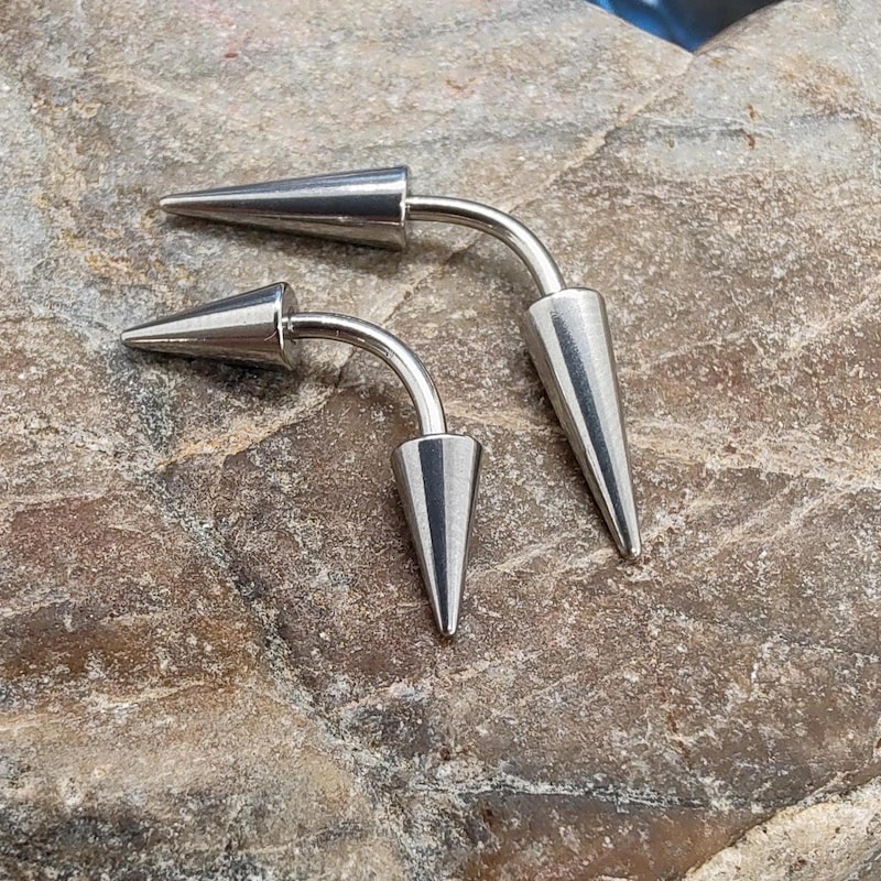 Curved Barbells Spiked - Etsy UK