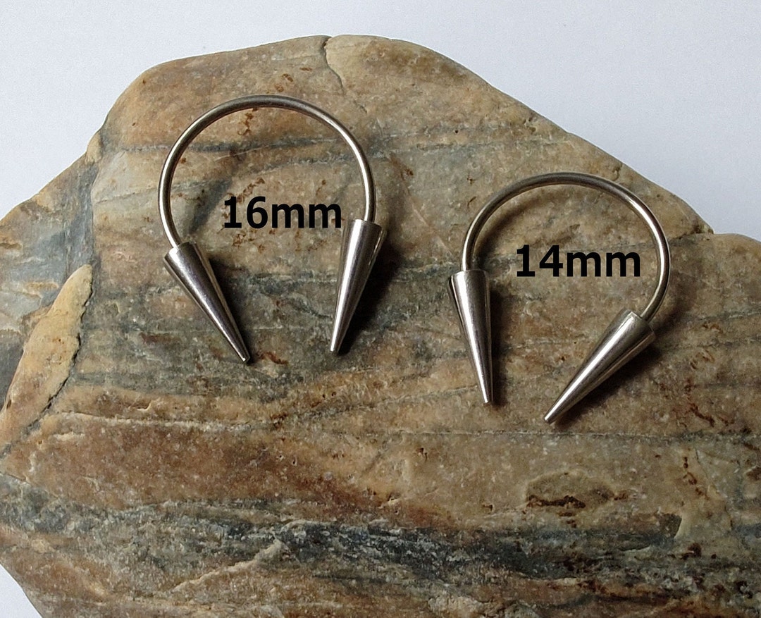 16g Very Long Spiked Septum, Wide Horseshoe Barbell, 14mm Septum, 16mm ...