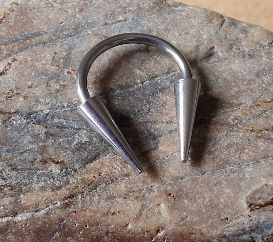 14g Very Long Spiked Septum, 14mm Septum Ring, Long Spiked Septum ...