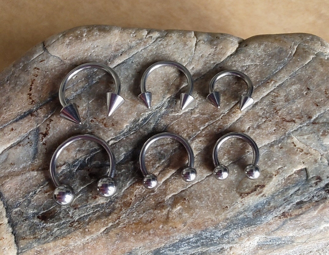 6 Piece Set 16g Horseshoe Barbells, Septum Ring, 16g Septum, 6mm Septum ...