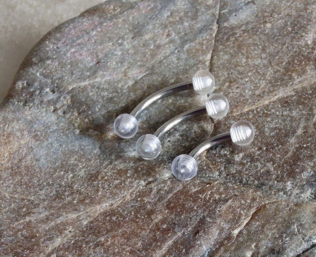 16g Curved Barbell, Banana Barbell, Jewellery, Body Jewellery, Silver ...