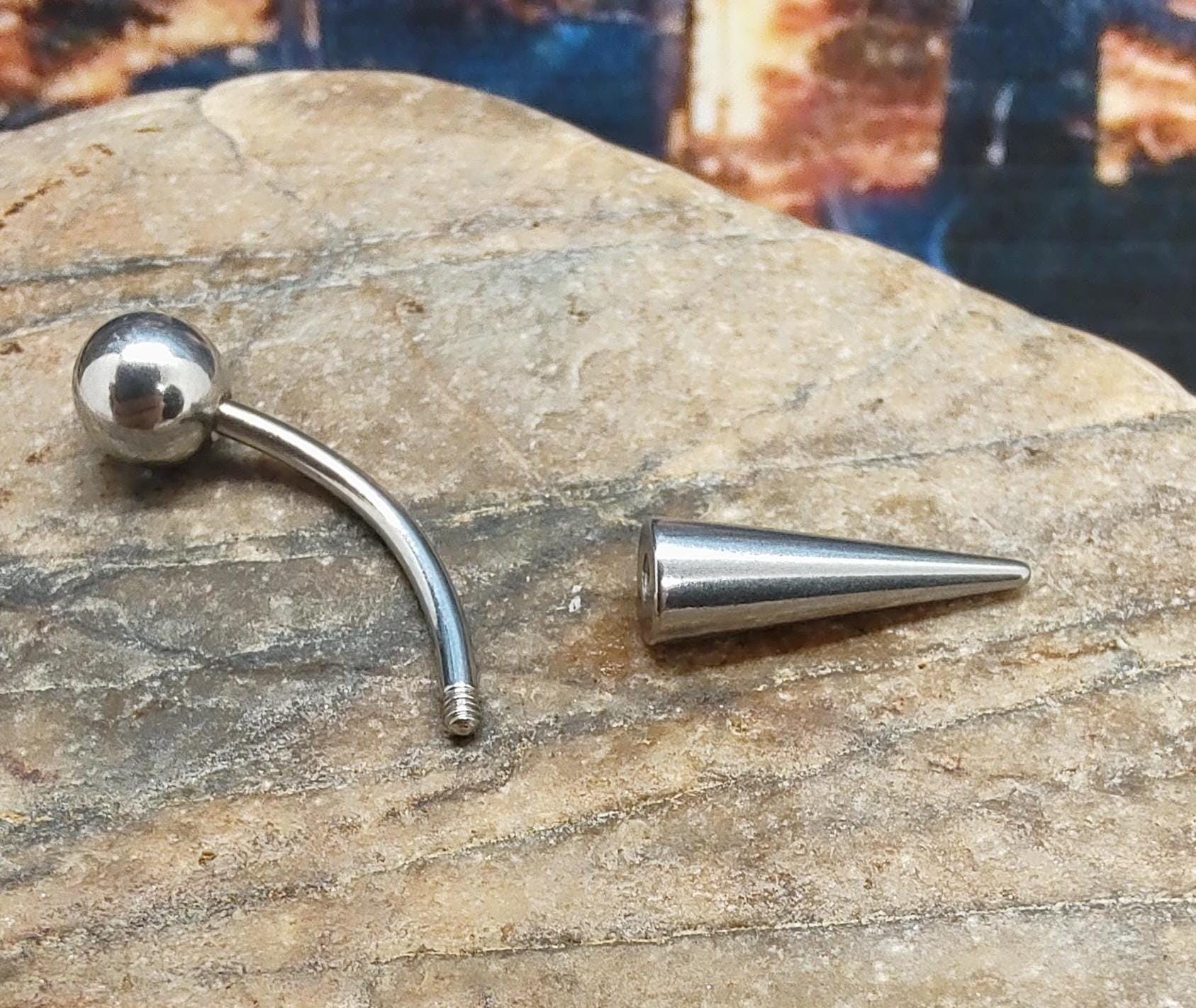 16g Curved Barbell, Spiked Barbell, Angel Bites, Angel Fangs, Snake ...