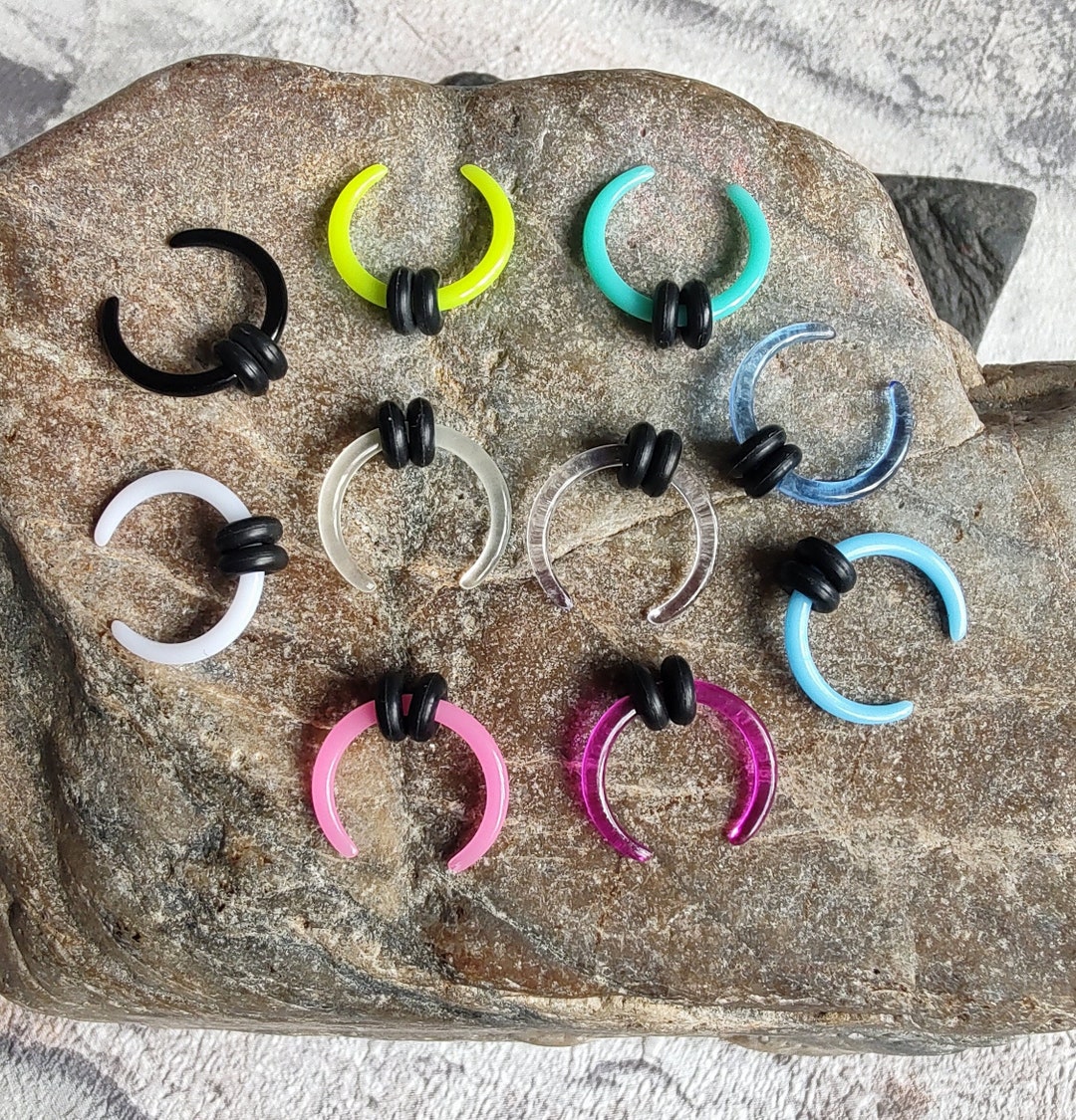 16g 9mm Crescent Septum Ring, Buffalo Horn Ring, Septum Taper, Tapered Septum Ring, Crescent ...