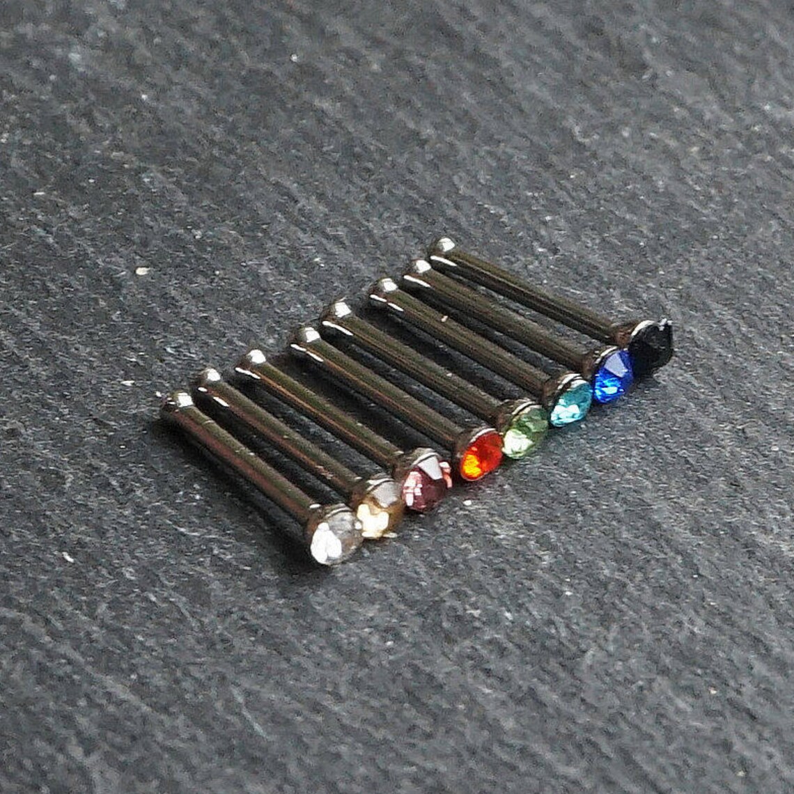 Tiny Crystal Nose Stud Discreet Nose Stud Nose Piercing - Etsy Canada