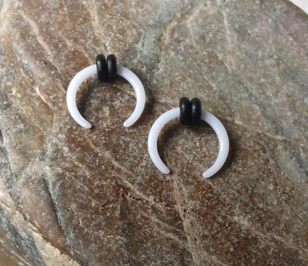 14g 9mm Crescent Septum Ring, Buffalo Horn Ring, Septum Taper, Tapered ...