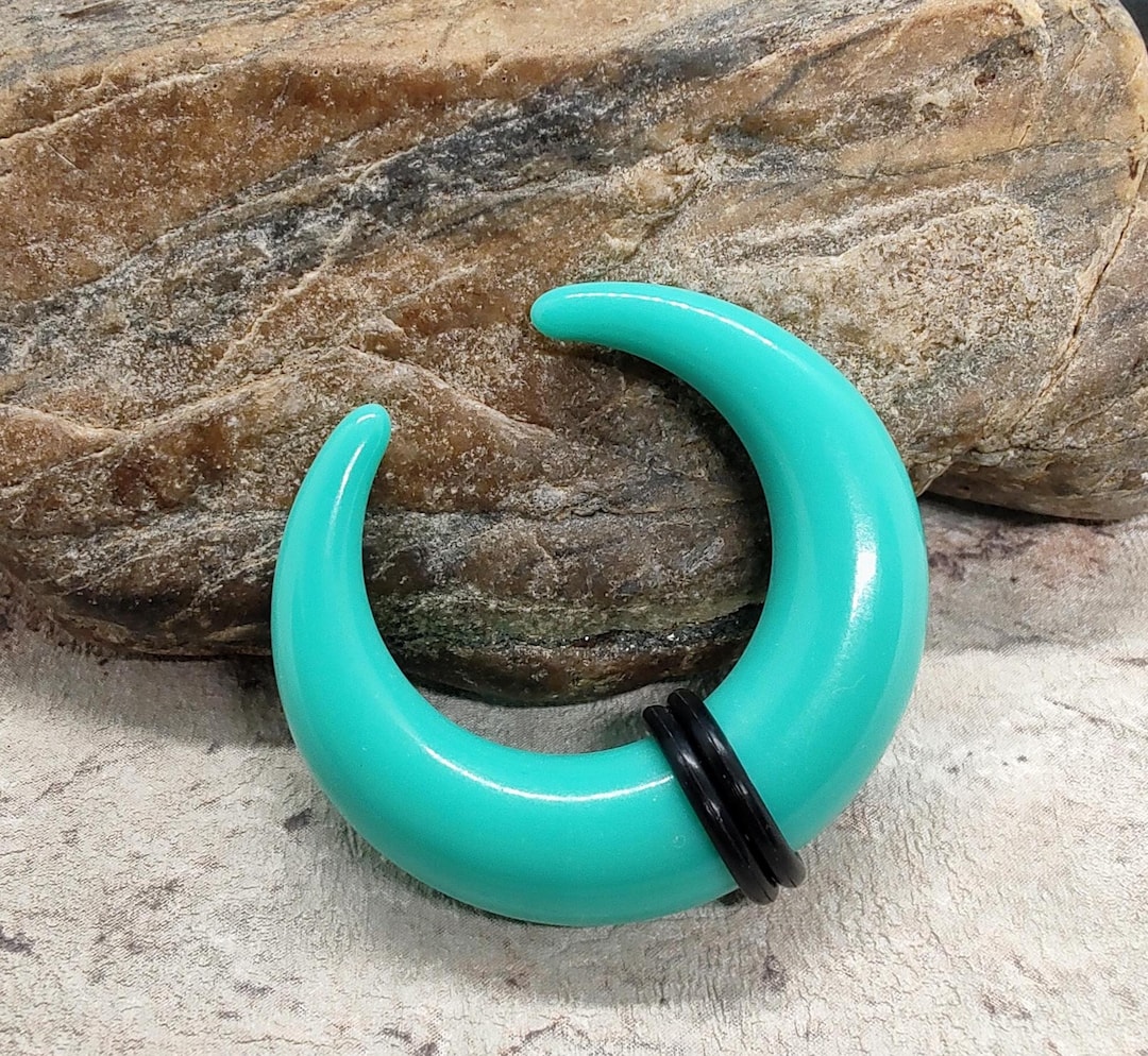 00g 10mm Acrylic Crescent Septum, Ring, Buffalo Horn Ring, Septum Taper ...