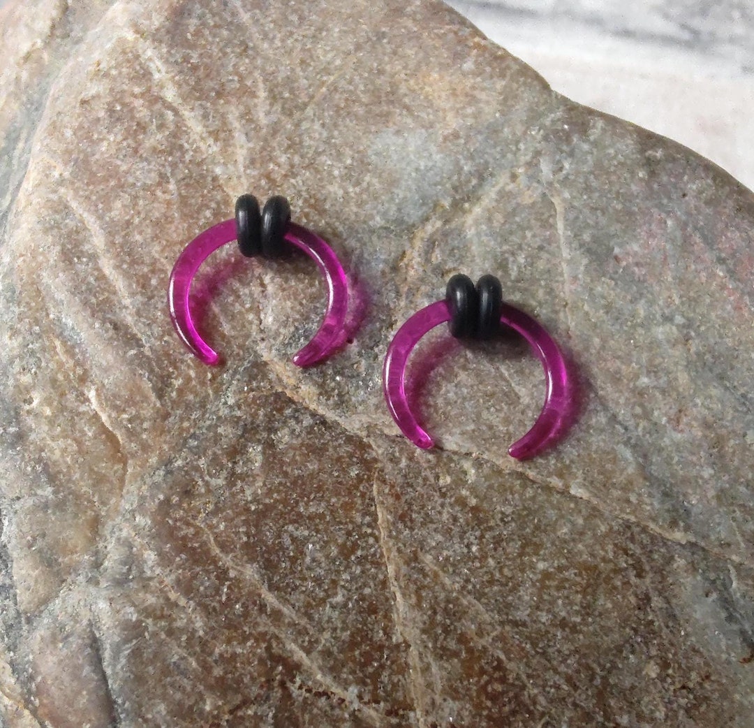 14g 9mm Crescent Septum Ring, Buffalo Horn Ring, Septum Taper, Tapered ...