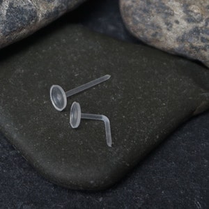 Retainer Stud, Retainer Body Jewellery, Clear Nose Stud, Clear Body ...