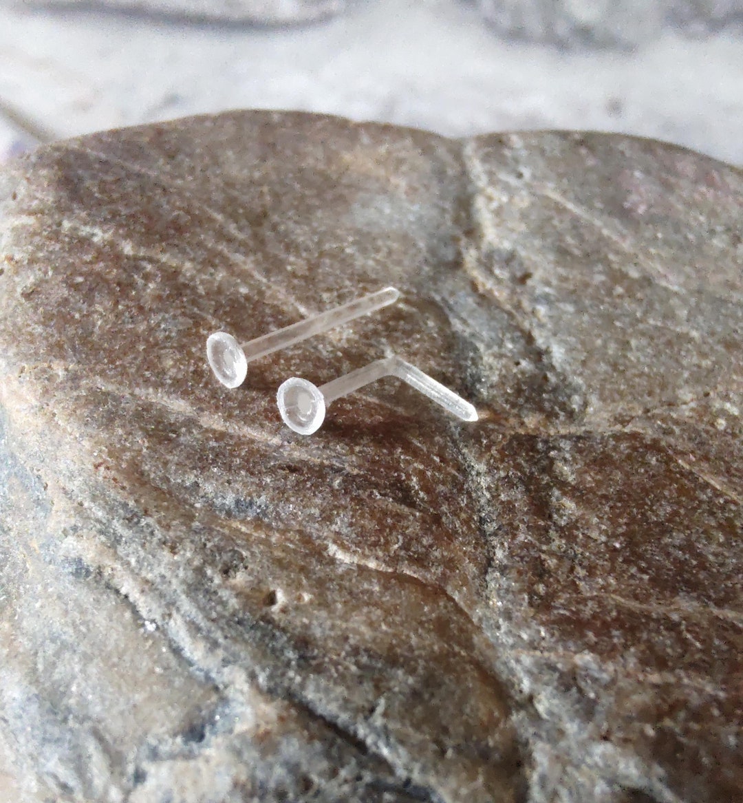 18g Retainer Stud, Retainer Piercing, Clear Nose Stud, Clear Body ...