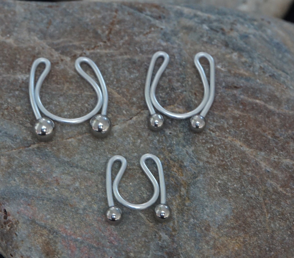 Fake Septum Rings Fake septum piercing fake silver septum | Etsy
