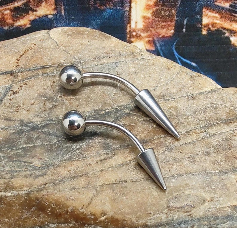 16g Curved Barbell, Spiked Barbell, Angel Bites, Angel Fangs, Snake ...