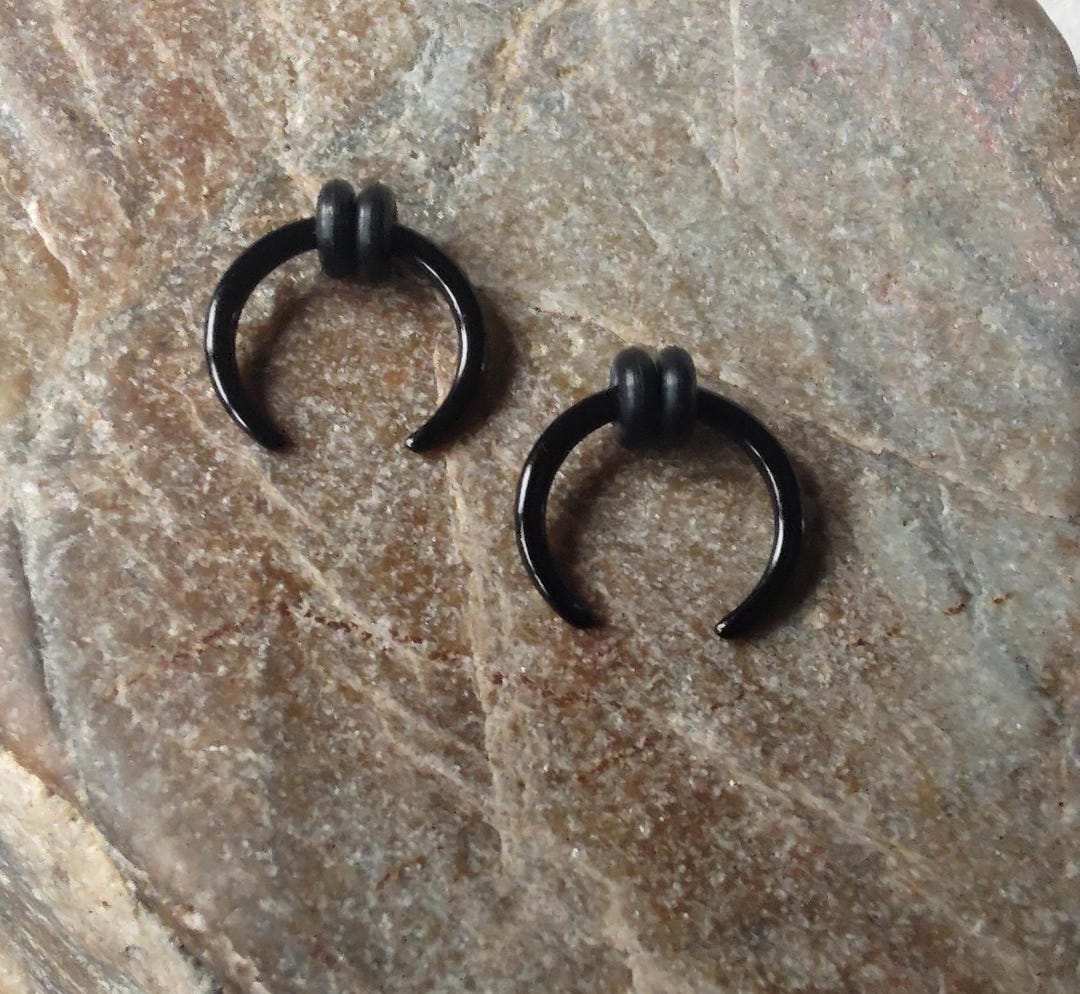 14g 9mm Crescent Septum Ring, Buffalo Horn Ring, Septum Taper, Tapered ...