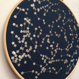Personalised embroidered star map/chart | Etsy
