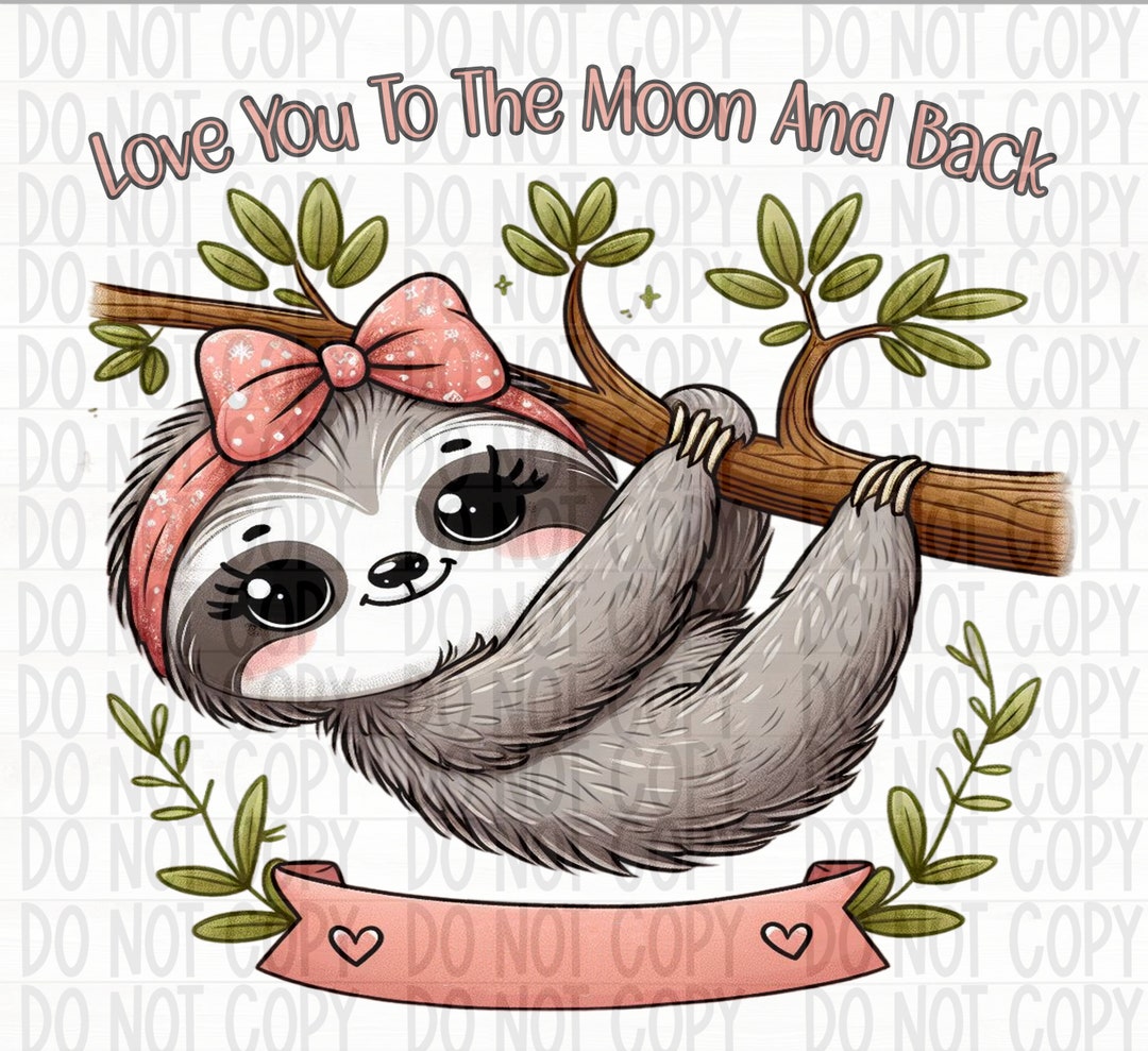 Girl Sloth With A Bow - Etsy