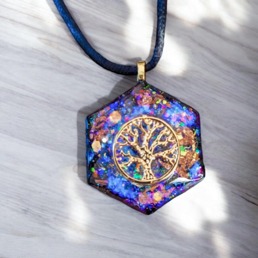 Cosmic Tree of Life Orgonite Pendant - Etsy