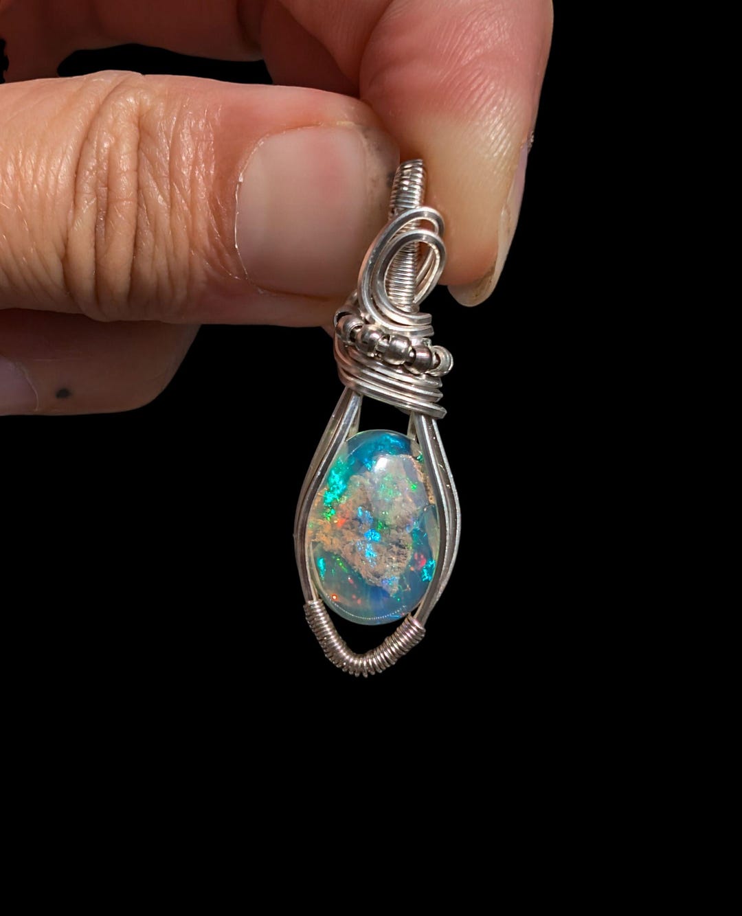 Rare Ethiopian Welo Opal Talisman | Turquoise Blue Reflections & Marine ...