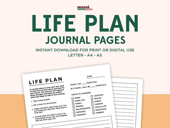 Life Plan/life Purpose/long Term Goal Bullet Journal Pages - Etsy