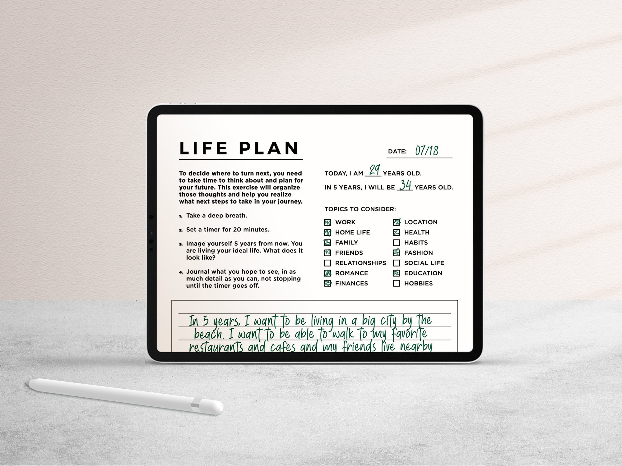 Life Plan/life Purpose/long Term Goal Bullet Journal Pages Printable ...