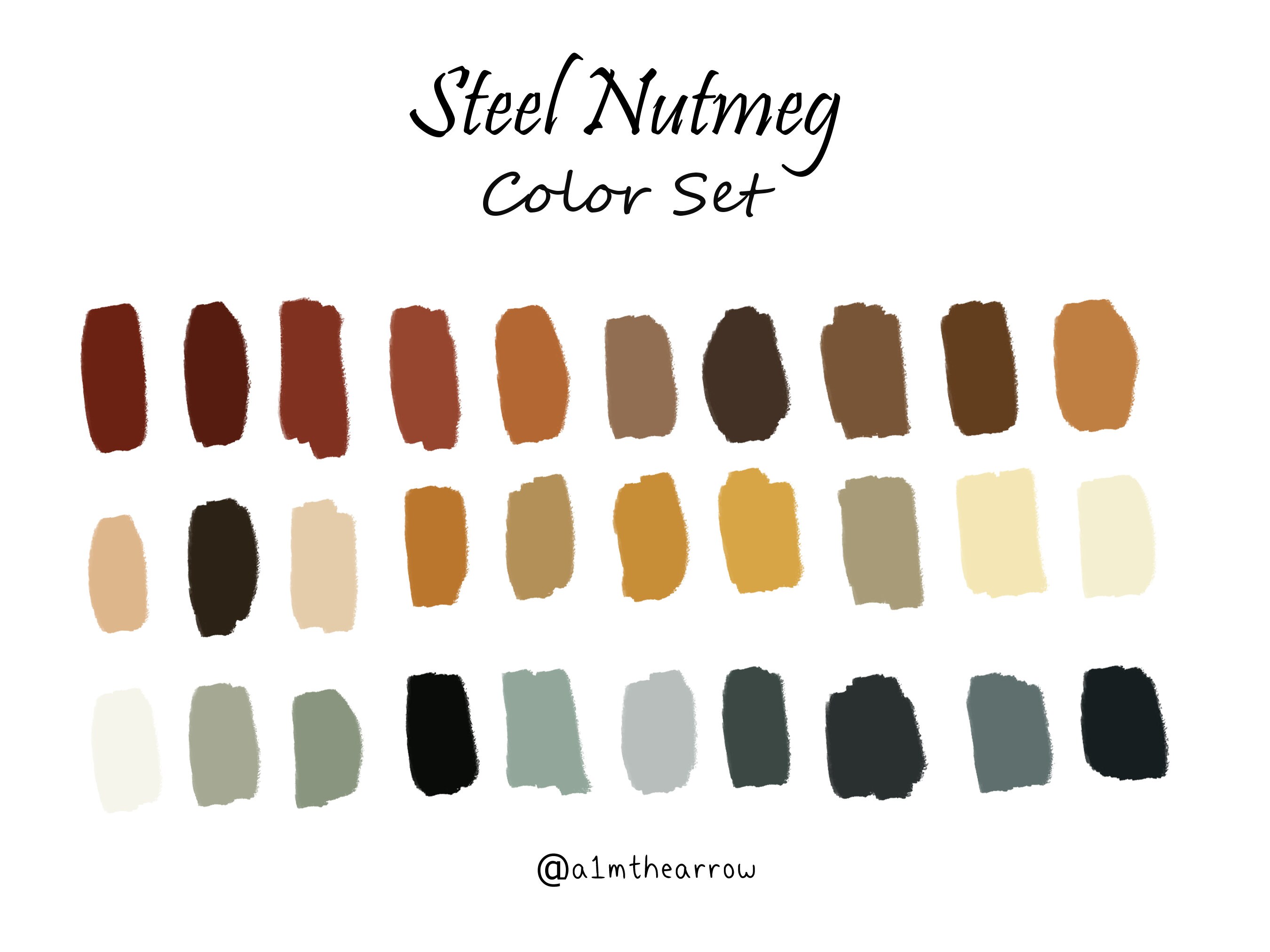 Steel Nutmeg Color Palette | Etsy