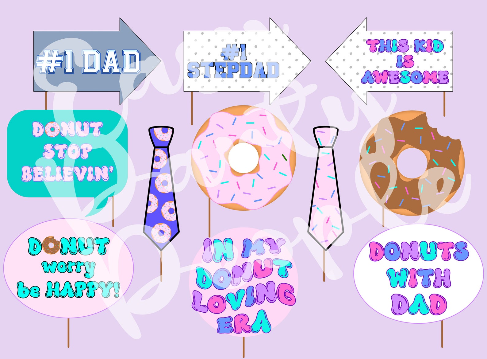 Donuts With Dads Photo Booth Props - Etsy