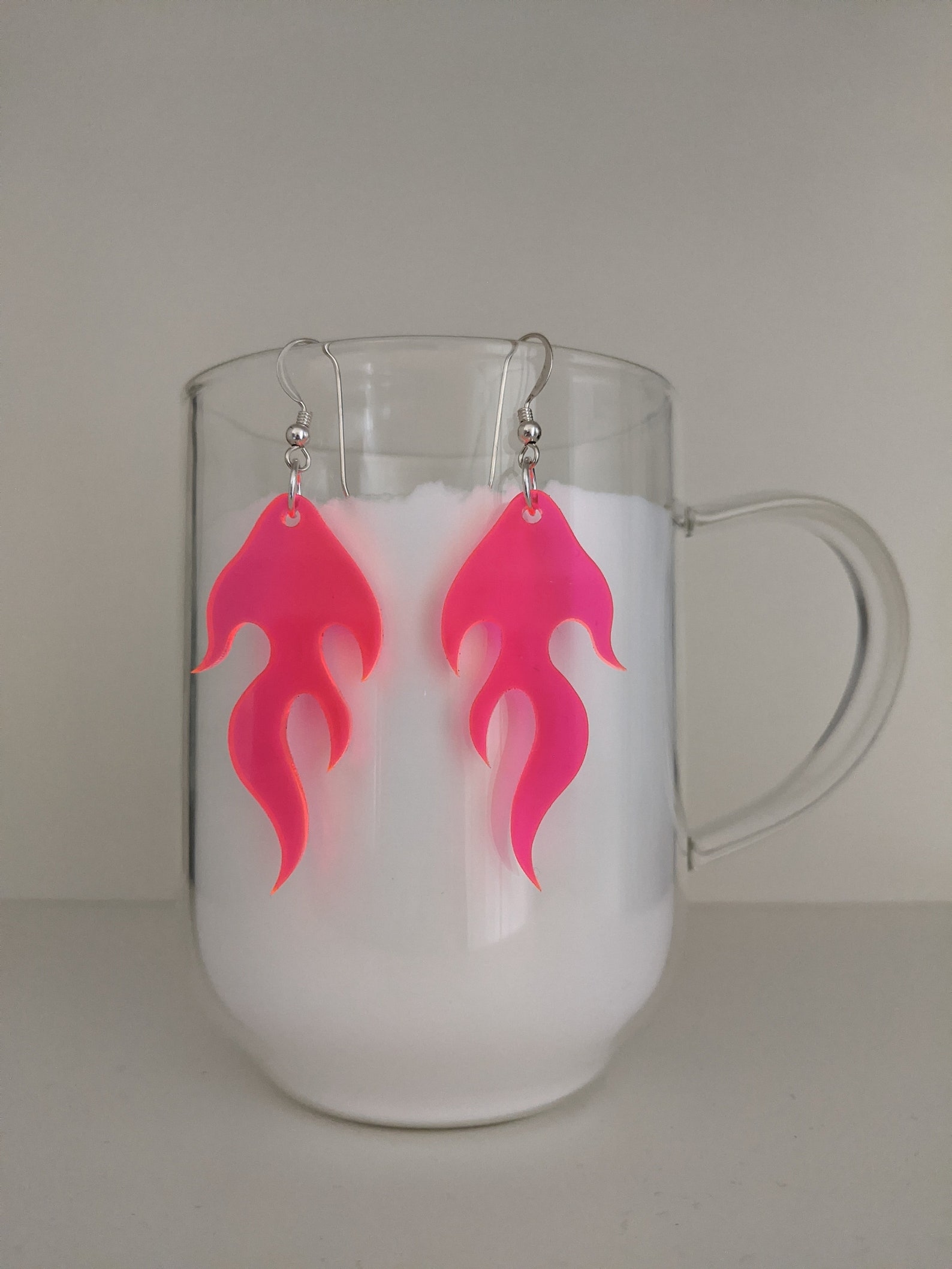Acrylic Flame Earrings - Sterling Silver - Etsy