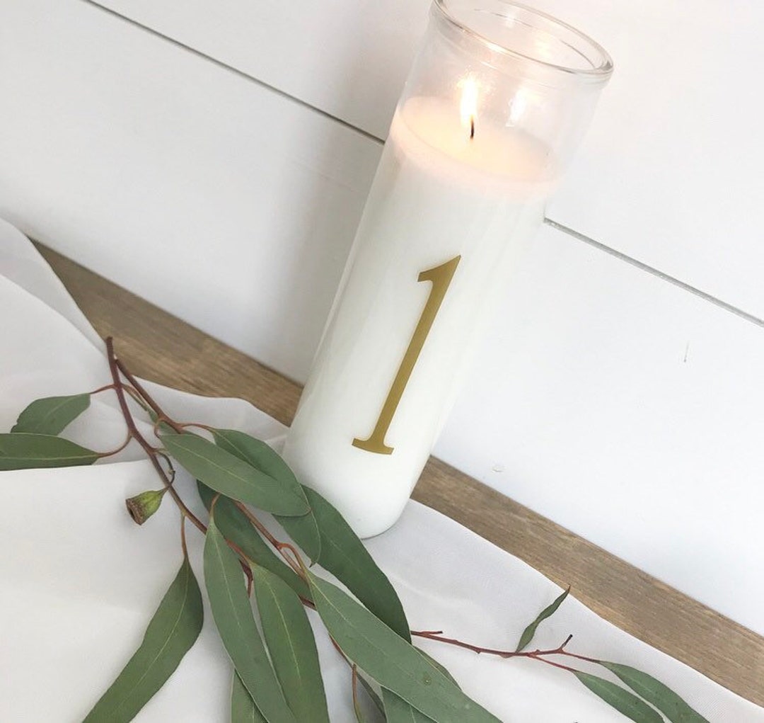 Glass Jar Candle Table Number - Etsy
